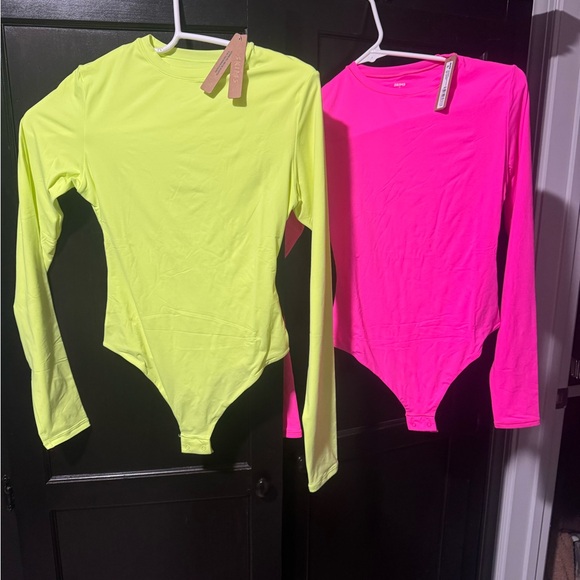 SKIMS | Tops | Skims Neon Bodysuits Lime And Hot Pink | Poshmark